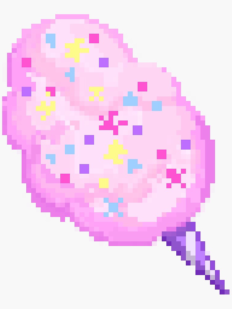 "Pixel Art Cotton Candy" Sticker for Sale by rebeccamyers | Redbubble