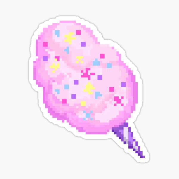 "Pixel Art Cotton Candy" Sticker for Sale by rebeccamyers | Redbubble