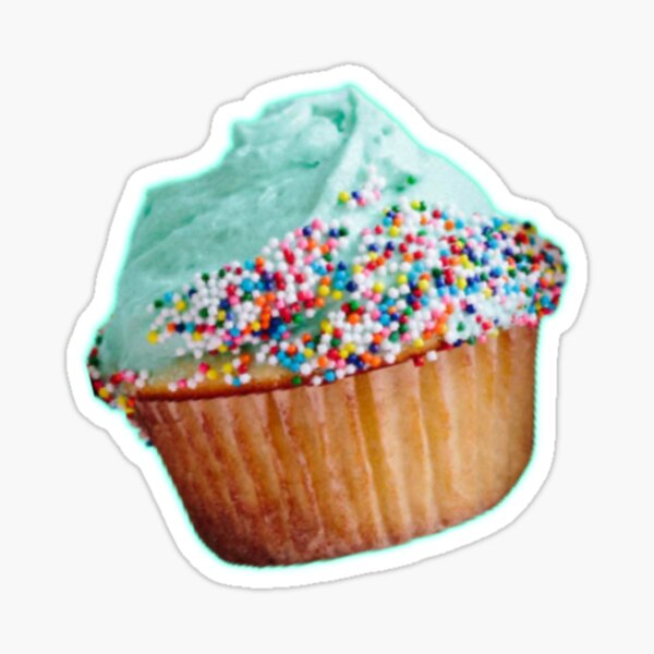 "Blue Cupcake with Sprinkles" Sticker for Sale by OPAngelle | Redbubble