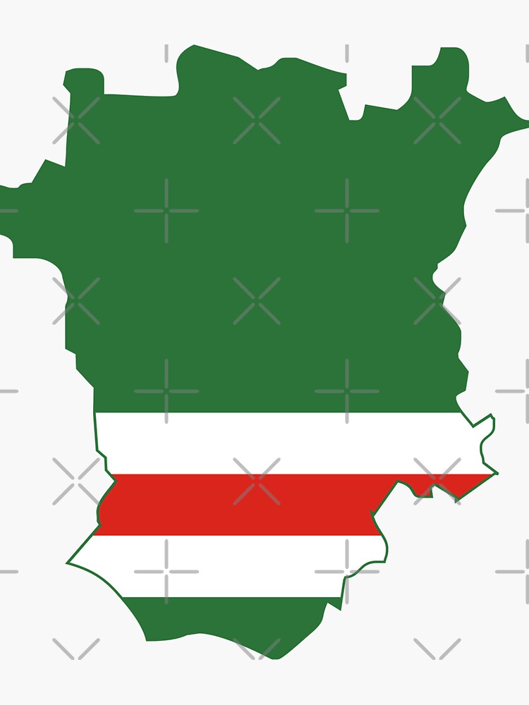 "National Map Flag of Chechen Republic of Ichkeria" Sticker for Sale by ...