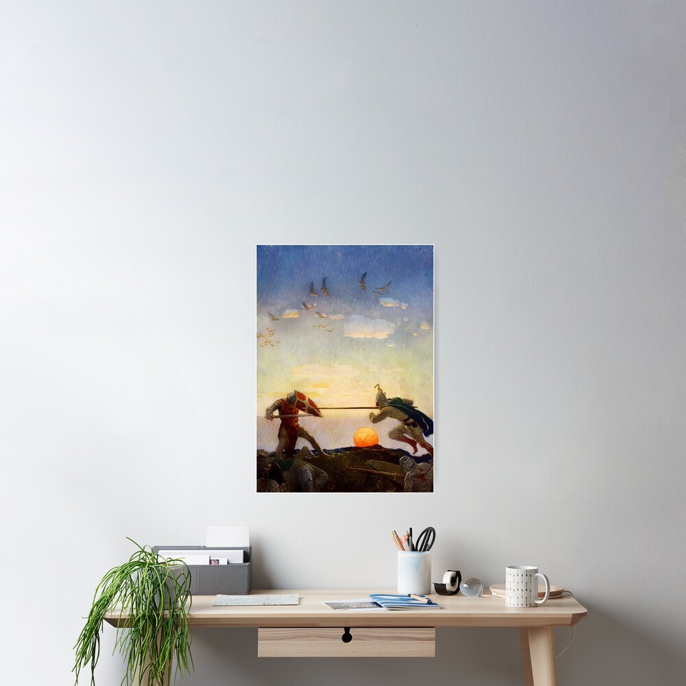 Death of King Arthur and Sir Mordred” by NC Wyeth" Poster for Sale by ...