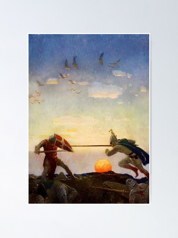 Death of King Arthur and Sir Mordred” by NC Wyeth" Poster for Sale by ...