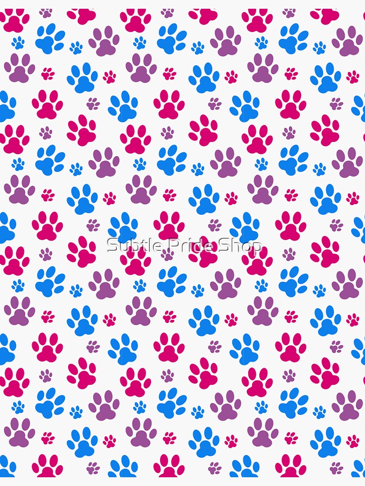 "Dog Paw Prints Bi. Bisexual Pride" Sticker for Sale by ClimbingTees ...
