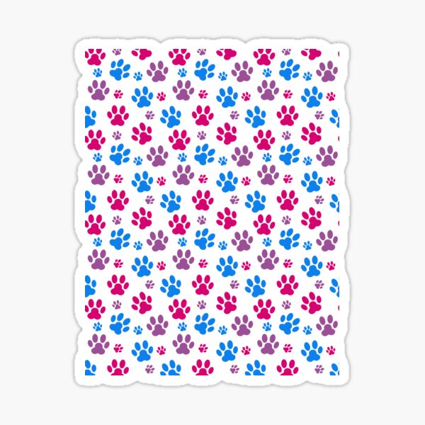 "Dog Paw Prints Bi. Bisexual Pride" Sticker for Sale by ClimbingTees ...