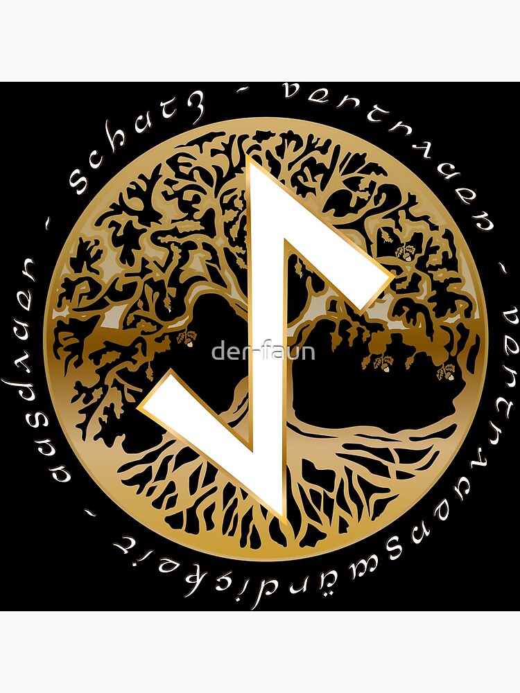 Póster «Runa Eihwaz Árbol de la vida Runa de cumpleaños Del 28 de ...