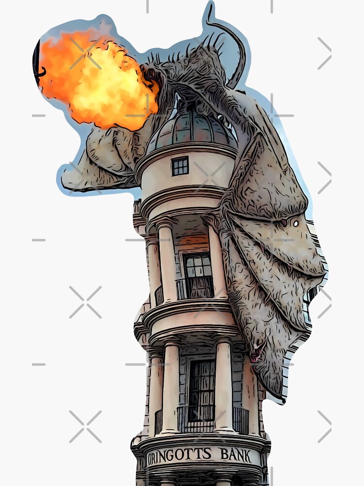 "Gringotts Dragon" Sticker for Sale by NGUcustoms | Redbubble