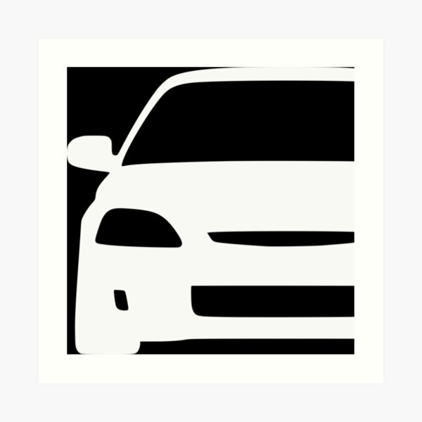 "Honda Civic 6th generation white silhouette" Art Print for Sale by ...