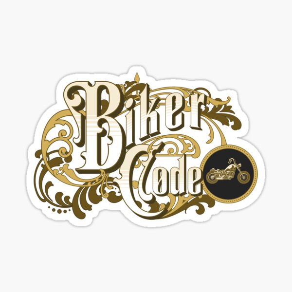 "Biker Code Outlaw 1% Motorcycle" Sticker for Sale by CattlettArt ...
