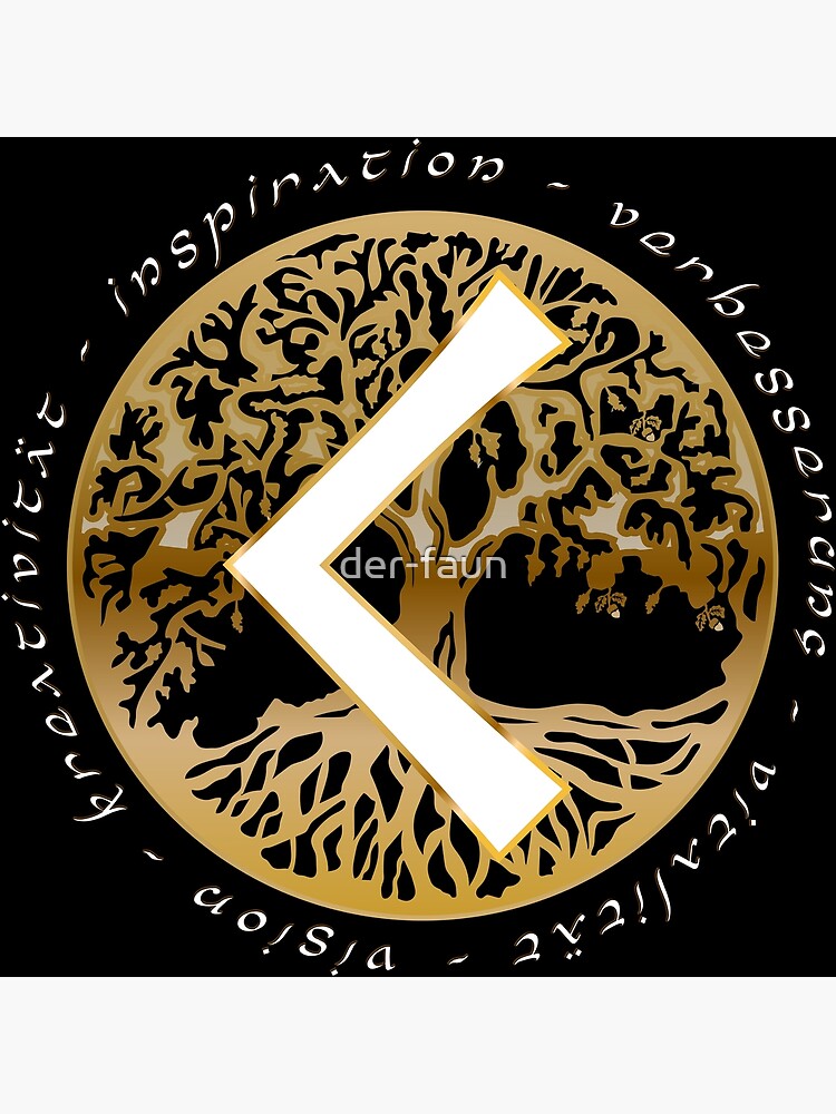Póster «Runa vikinga Kenaz Árbol de la vida Runa de cumpleaños Del 13 ...