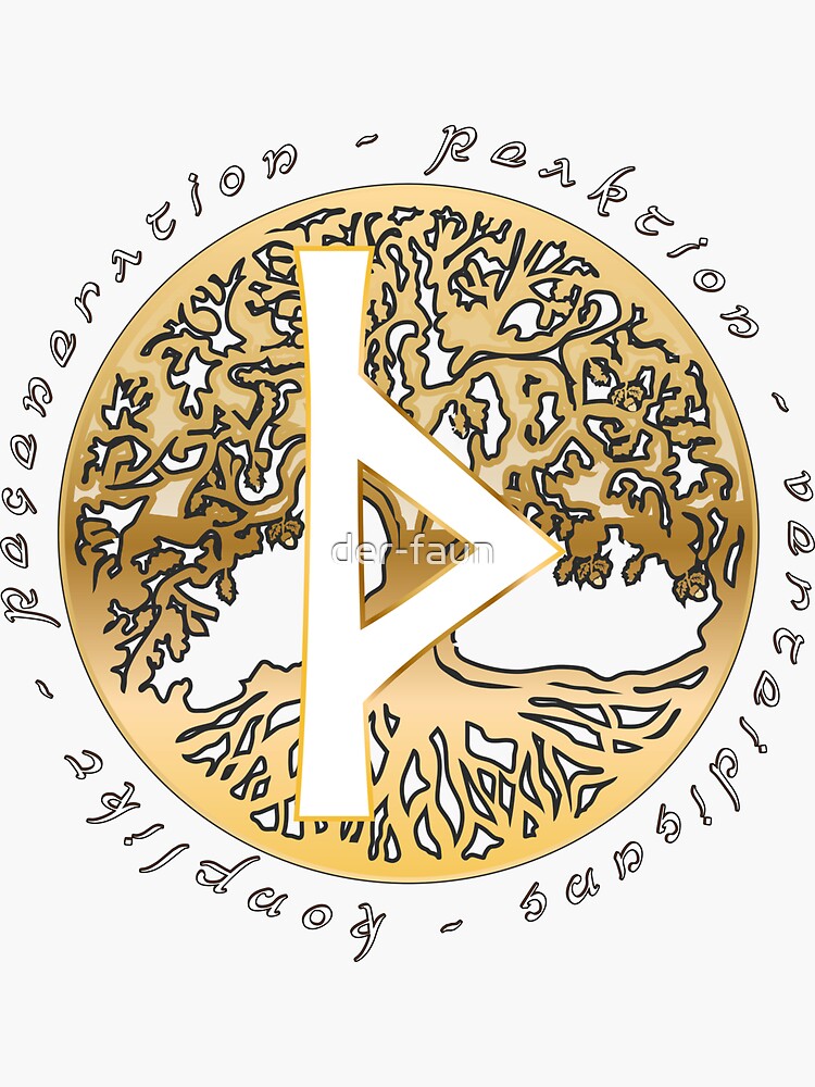 Pegatina «Runa Thurisaz Árbol de la vida Runa de cumpleaños Del 29 de ...