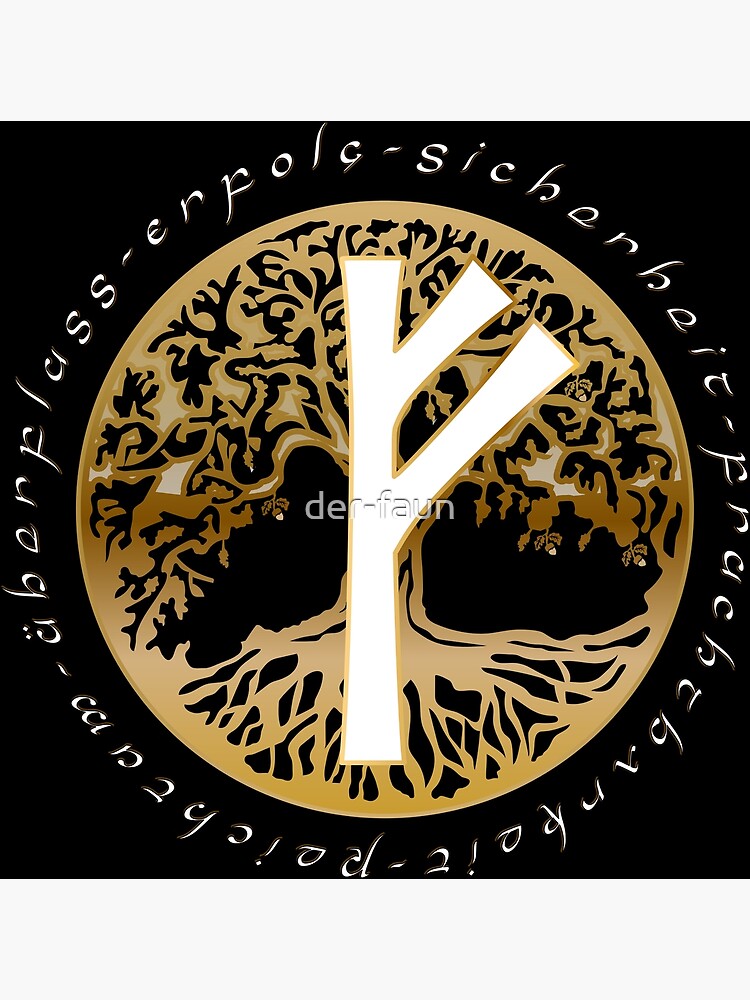 "Rune Fehu Tree of Life Birthday Rune June 29th to July 14th" Poster ...