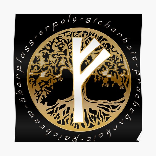 "Rune Fehu Tree of Life Birthday Rune June 29th to July 14th" Poster ...