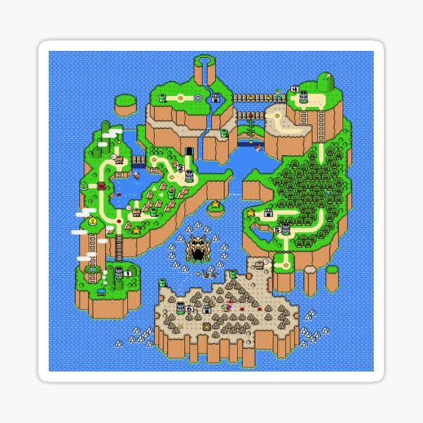 "8 bit map" Sticker for Sale by ArtnotesCJA | Redbubble