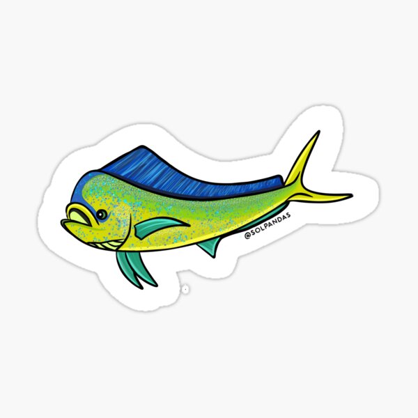 "Mahi Mahi Sticker" Sticker for Sale by SolPandas | Redbubble