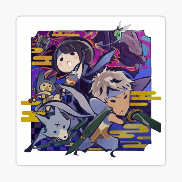 "The hunt is on! Monster Hunter Rise" Sticker for Sale by XNIO | Redbubble