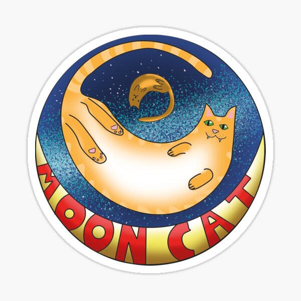 "MOON CAT" Sticker for Sale by TurnTheMoon | Redbubble