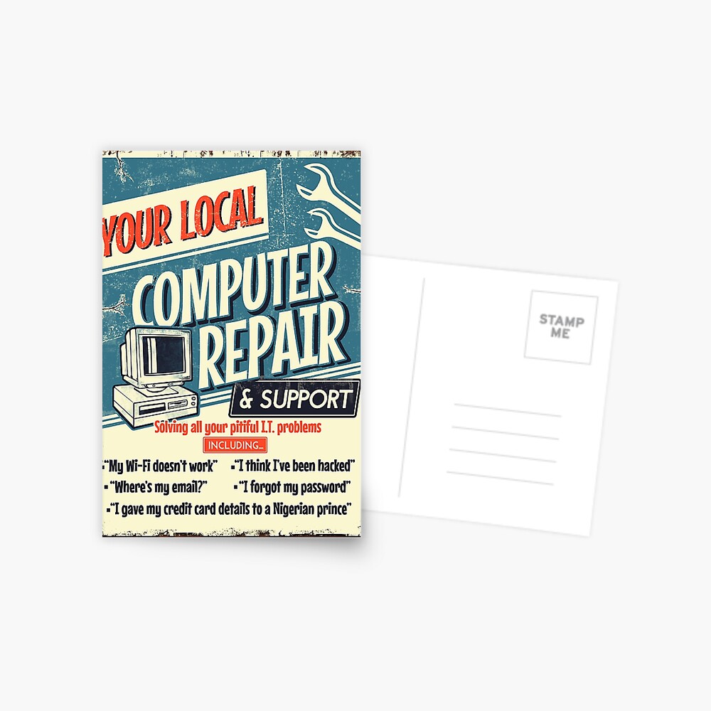 "Tech Support Computer Repair Vintage Poster Funny" Poster for Sale by ...