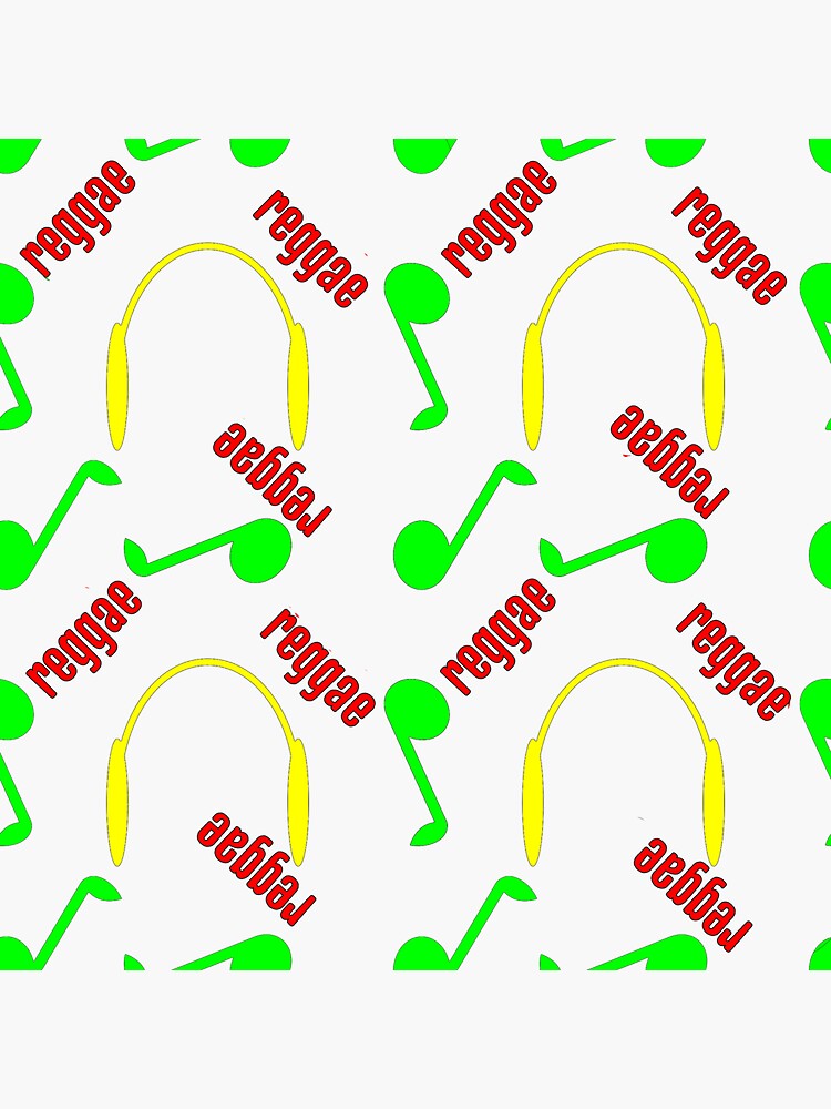 "Reggae Musical Notes Headphones" Sticker for Sale by DvonSdesigns ...