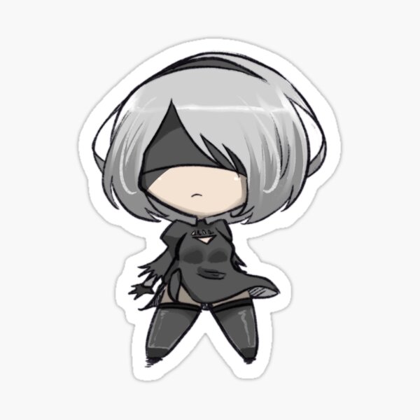 "2B" Sticker for Sale by Haysey-Draws | Redbubble