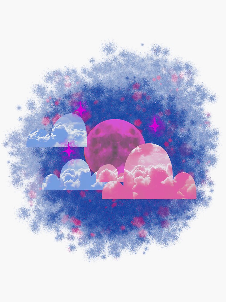 "Discreet Bi Pride Space Design" Sticker by BluPigeonPro | Redbubble