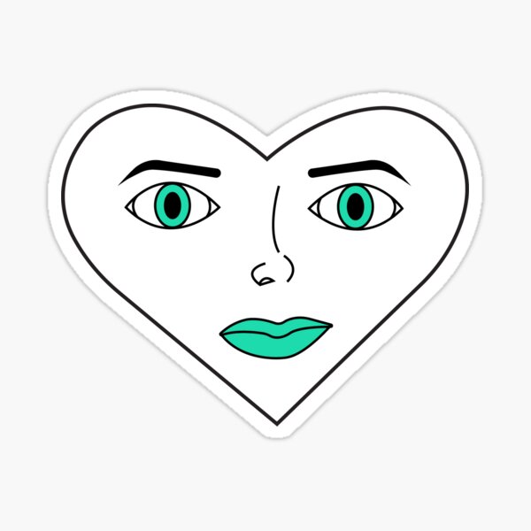 "Heart Face" Sticker for Sale by stocKKatdesigns | Redbubble