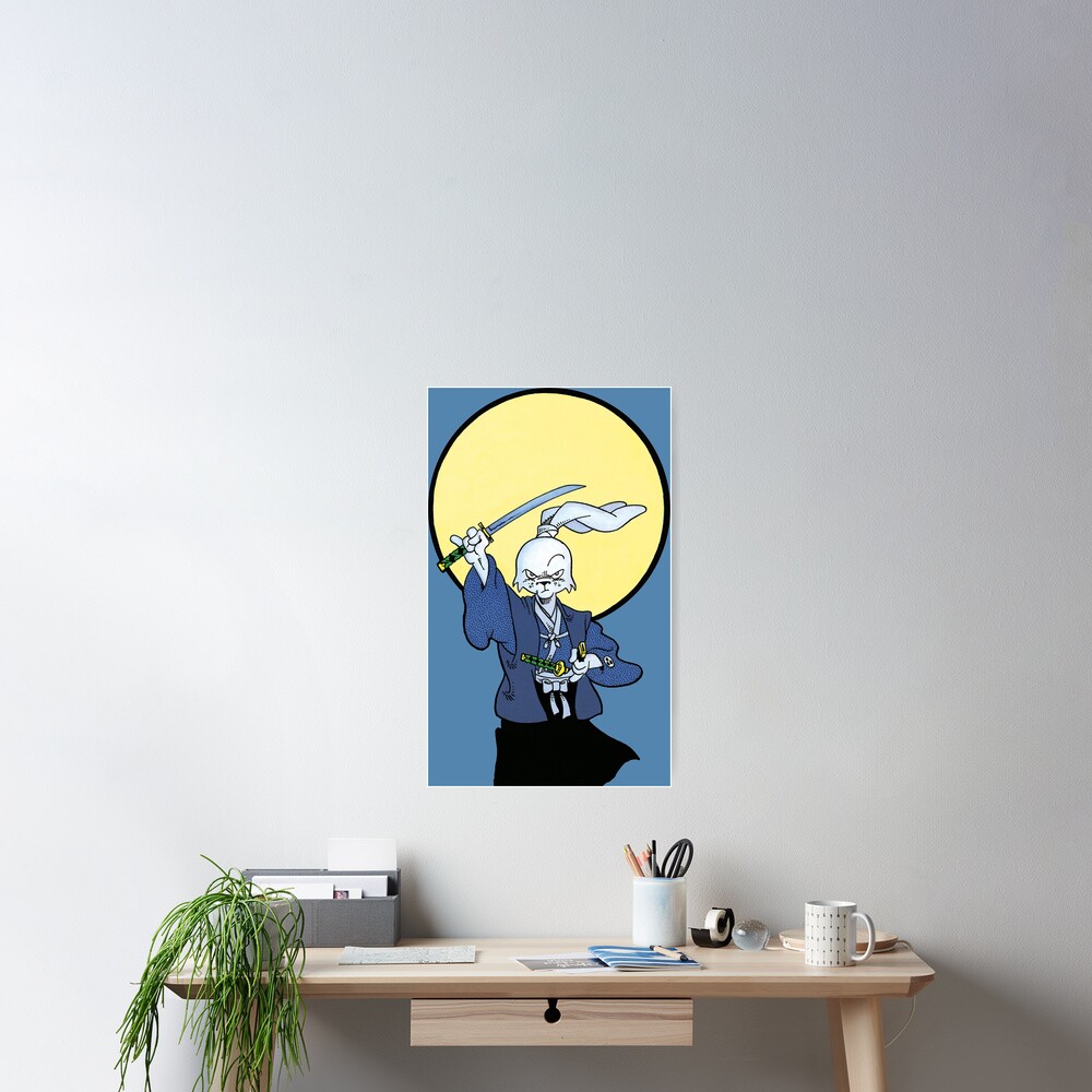 "usagi yojimbo, usagi, rabbit, samurai, moon, katana, sword, kimono ...