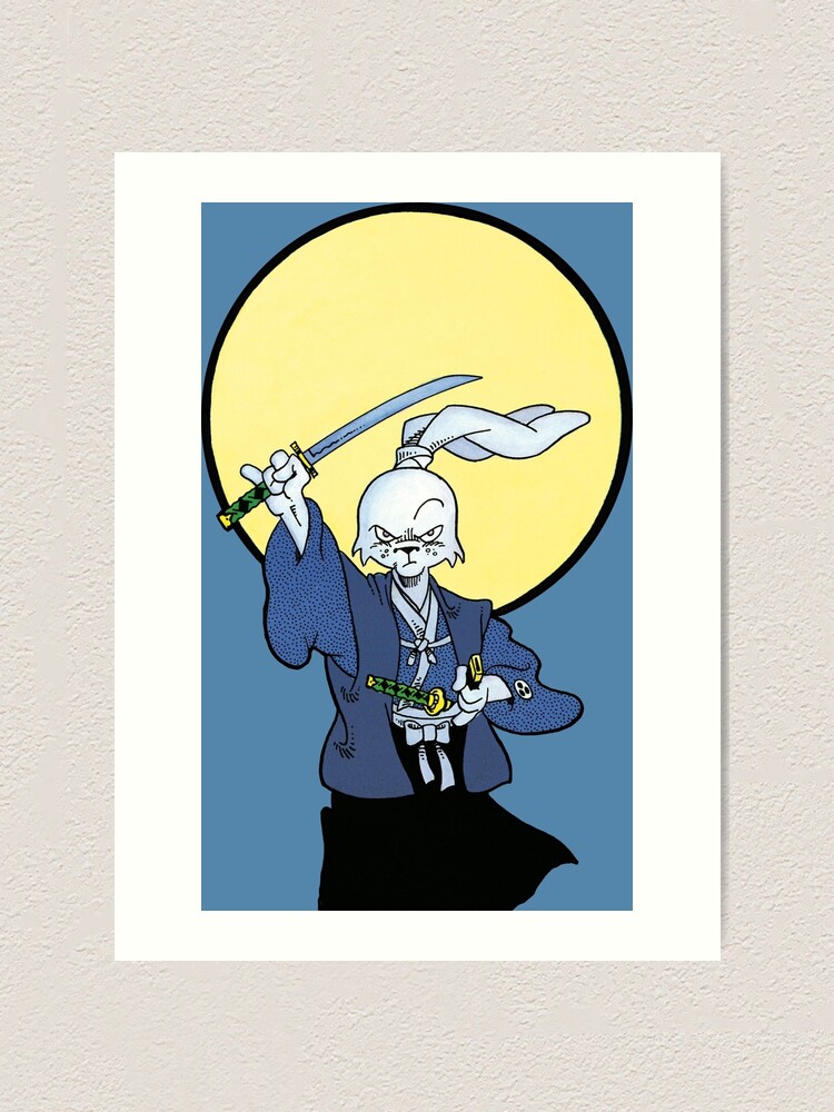 "usagi yojimbo, usagi, rabbit, samurai, moon, katana, sword, kimono ...