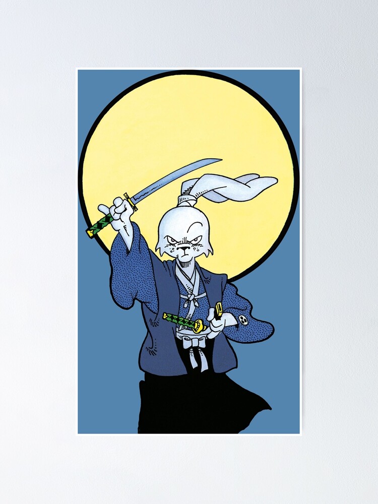 "usagi yojimbo, usagi, rabbit, samurai, moon, katana, sword, kimono ...