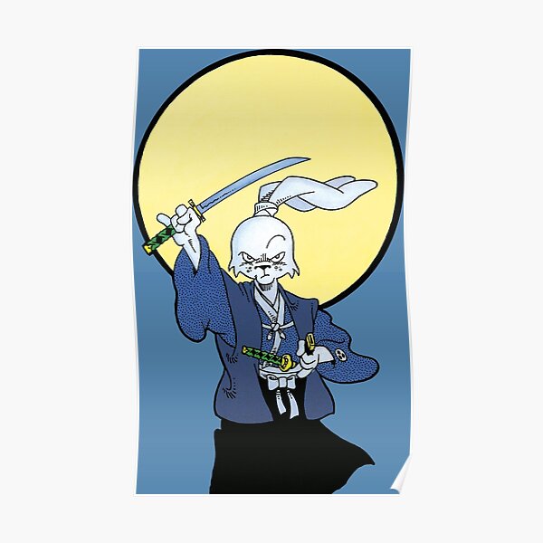 "usagi yojimbo, usagi, rabbit, samurai, moon, katana, sword, kimono ...