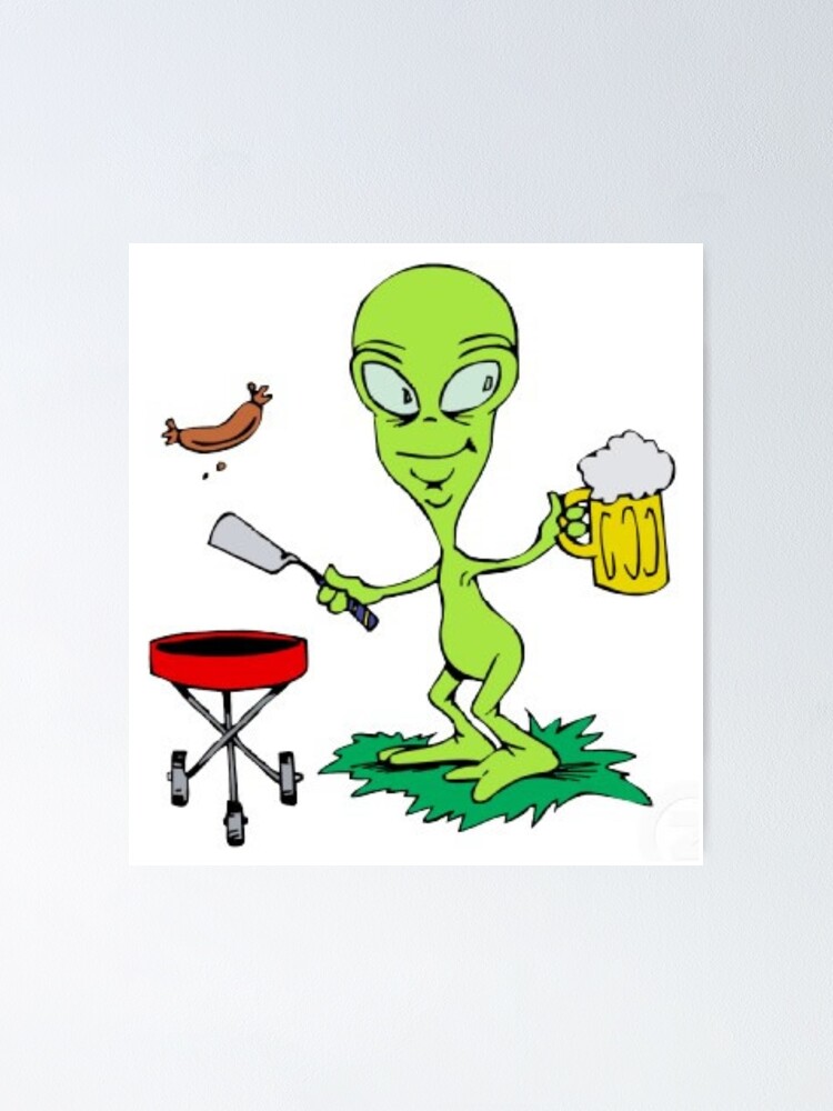"Alien BBQ" Poster for Sale by BlackStarGirl | Redbubble