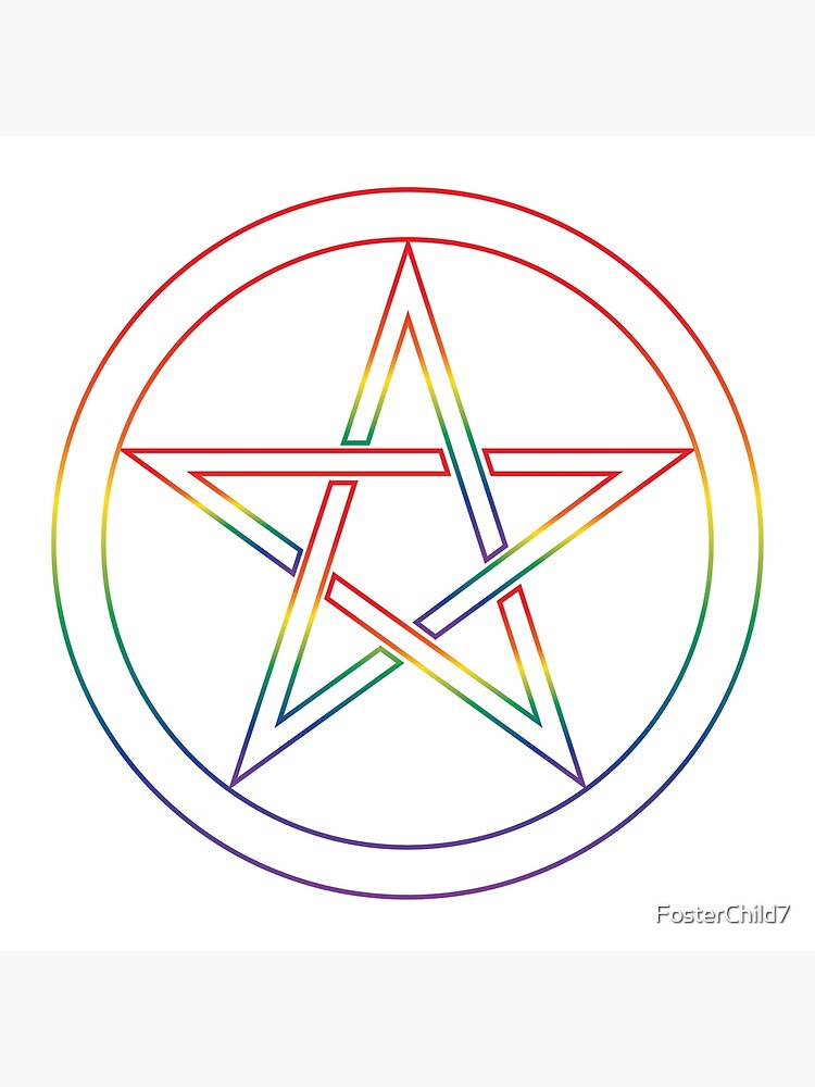 "Pentacle Outline /// Rainbow (Variant I)" Poster for Sale by ...
