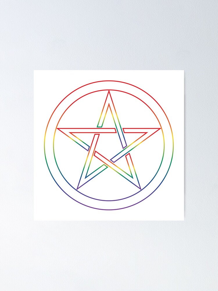 "Pentacle Outline /// Rainbow (Variant I)" Poster for Sale by ...