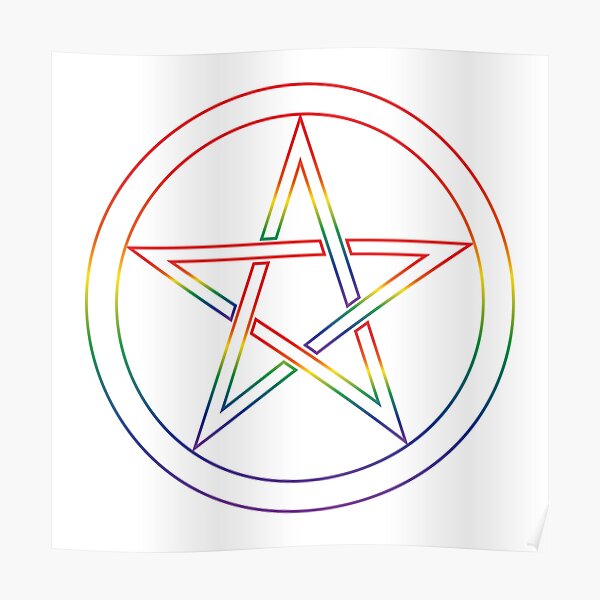 "Pentacle Outline /// Rainbow (Variant I)" Poster for Sale by ...