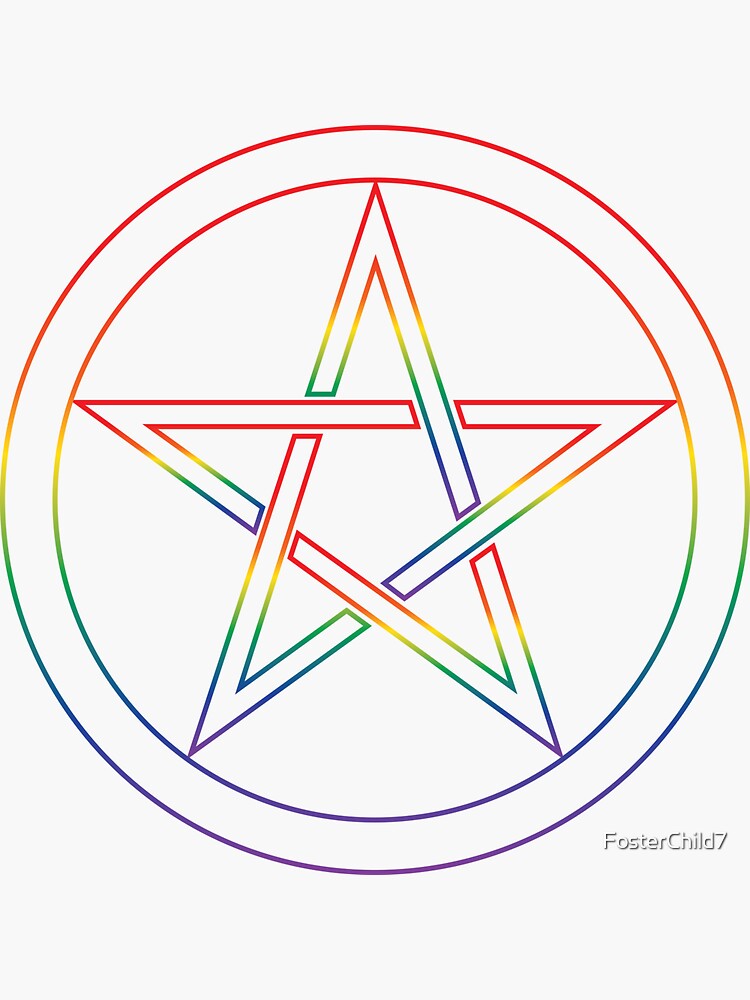 "Pentacle Outline /// Rainbow (Variant I)" Sticker for Sale by ...