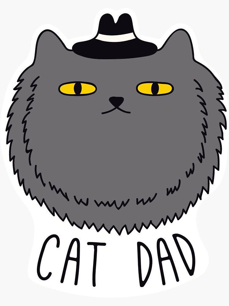 "Cat Dad" Sticker for Sale by Johanna-Francis | Redbubble