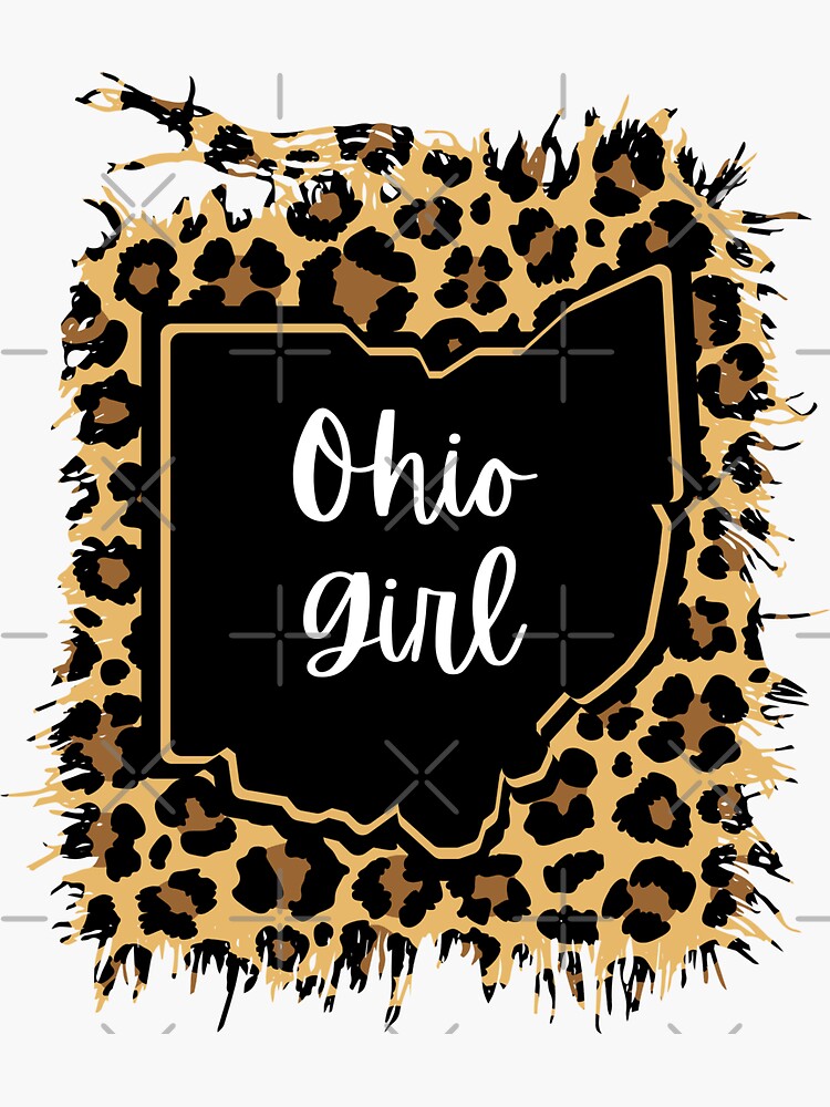 "Ohio Girl Leopard Print" Sticker for Sale by krissy43231 | Redbubble