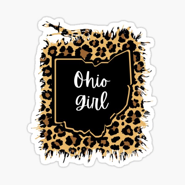 "Ohio Girl Leopard Print" Sticker for Sale by krissy43231 | Redbubble