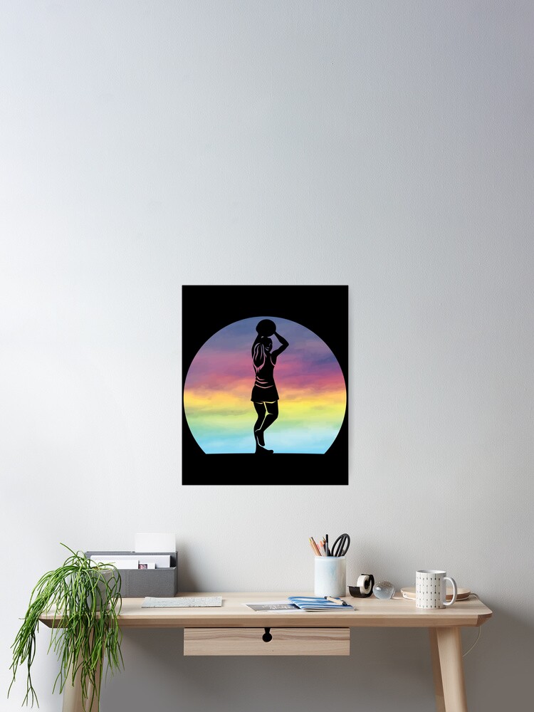 "Netball Player Gift Retro Sunset Netball Lover" Poster for Sale by ...