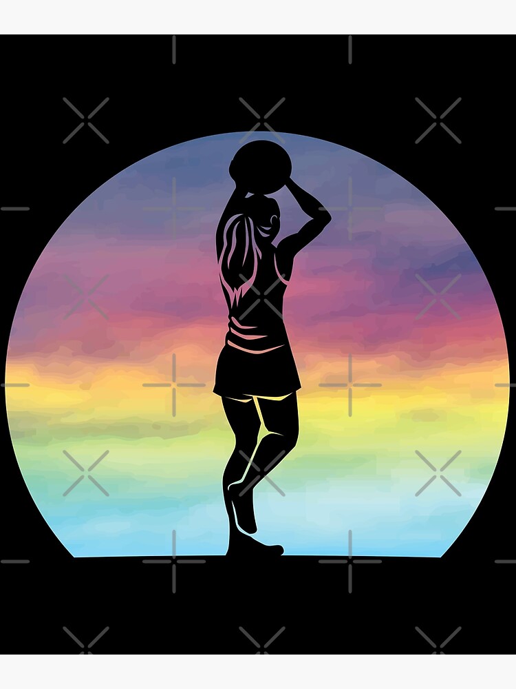 "Netball Player Gift Retro Sunset Netball Lover" Poster for Sale by ...