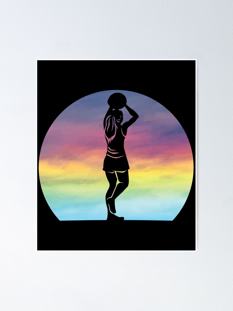 "Netball Player Gift Retro Sunset Netball Lover" Poster for Sale by ...