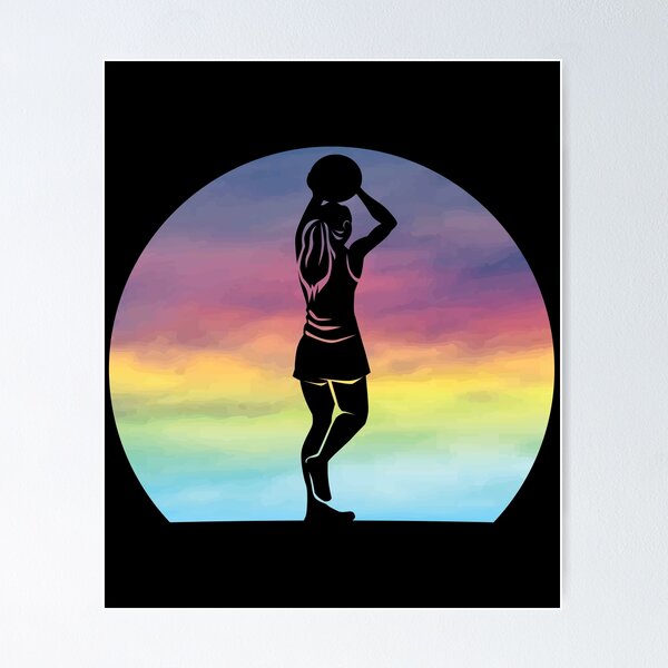 "Netball Player Gift Retro Sunset Netball Lover" Poster for Sale by ...