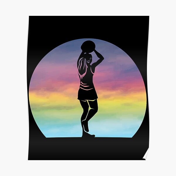"Netball Player Gift Retro Sunset Netball Lover" Poster for Sale by ...
