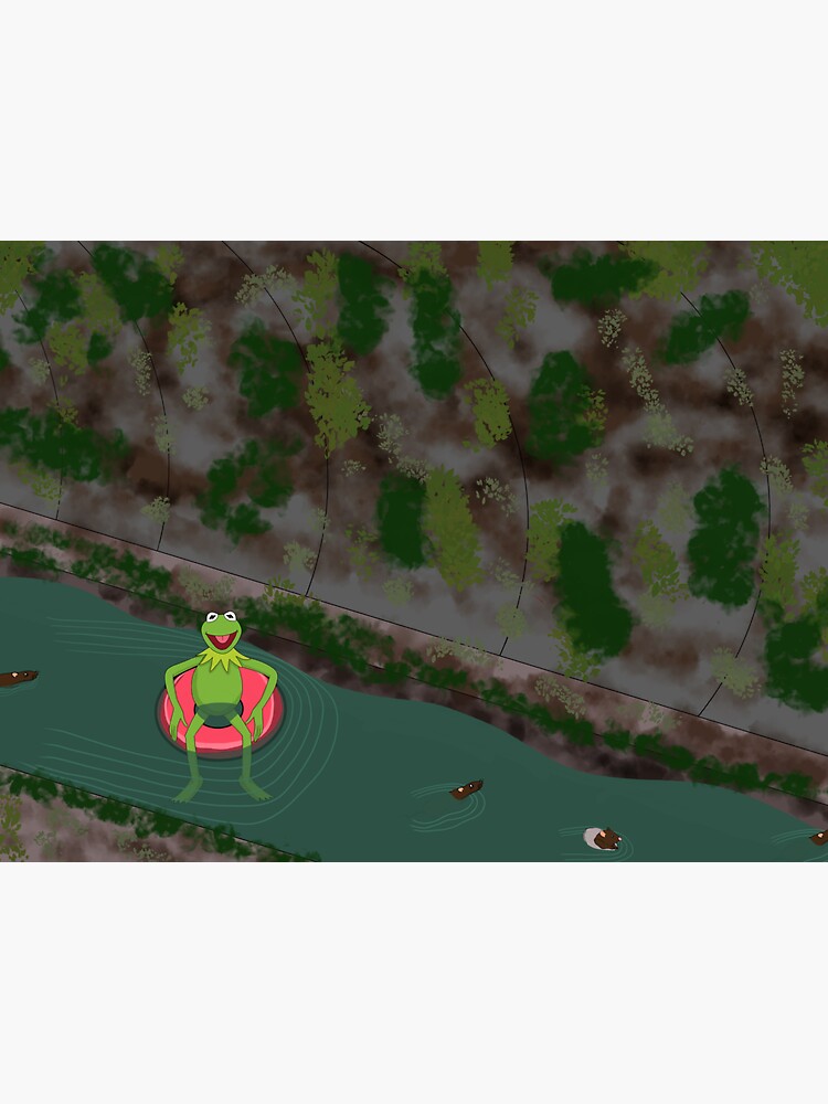 "Kermit on a Sewer Slide" Sticker for Sale by blucacti55 | Redbubble