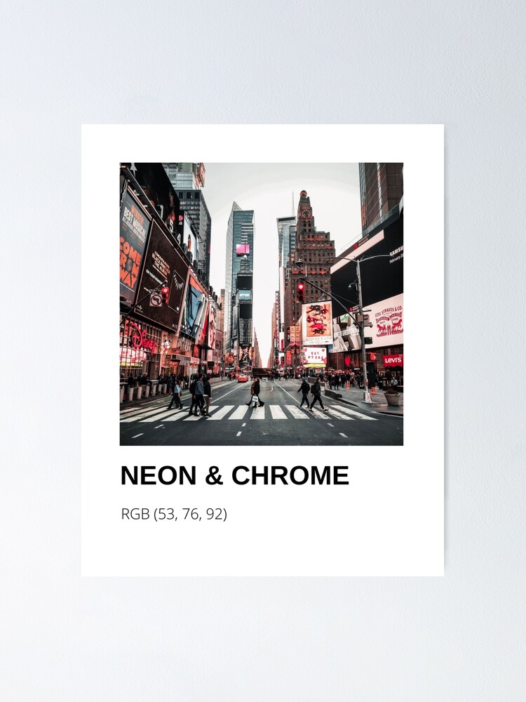 "Retro Aesthetic Print in Neon and Chrome" Poster for Sale by CoriRiegler | Redbubble