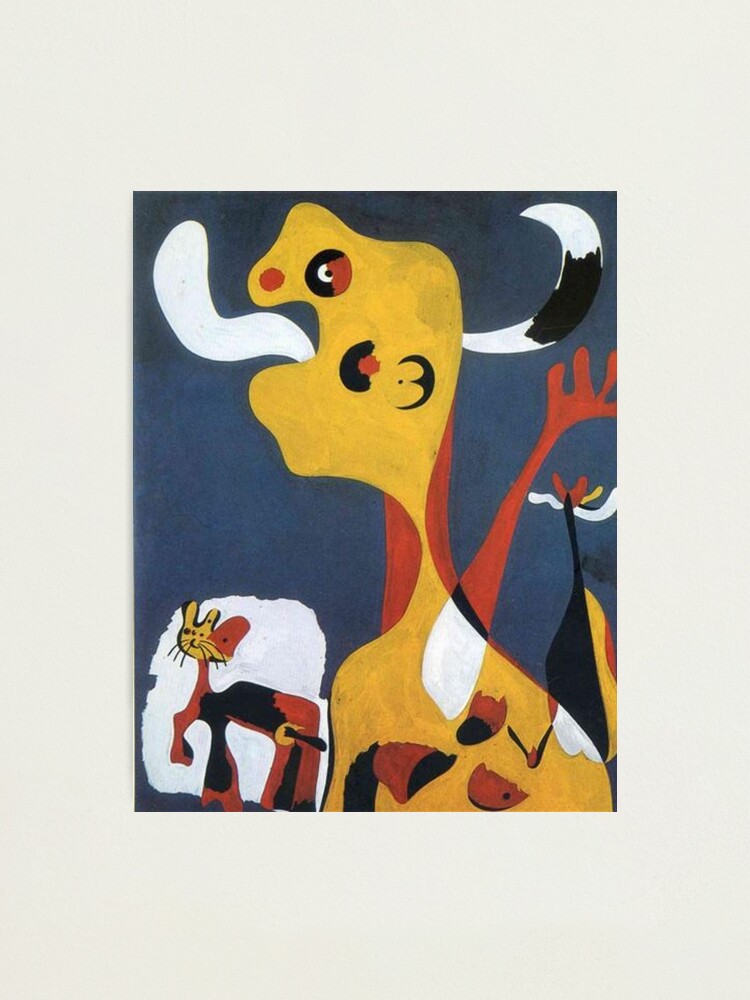 "joan miro woman and dog in front of the moon surrealism figurative art ...