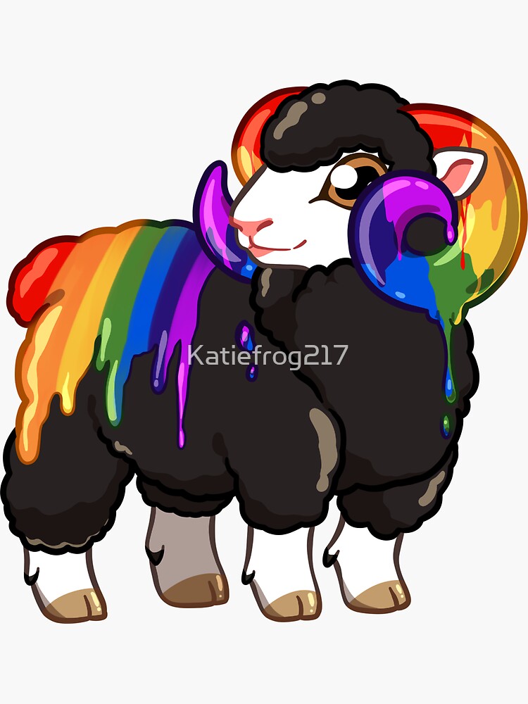 "Pride Sheep (Black)" Sticker for Sale by Katiefrog217 | Redbubble