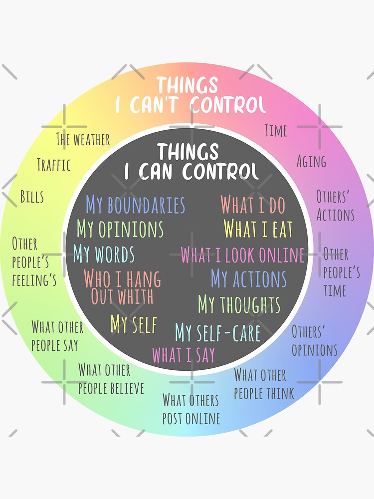 "Circle Of Control - What Can I Control" Sticker for Sale by MayumiArt ...