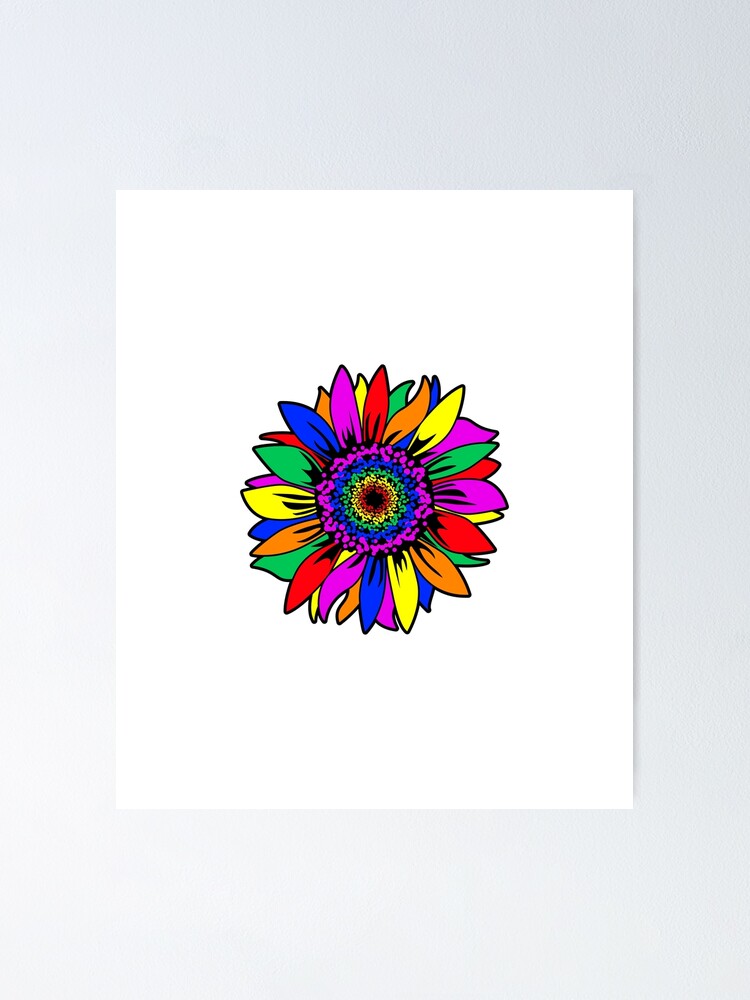 "Rainbow Sunflower Pride Design" Poster for Sale by InspiredForever ...