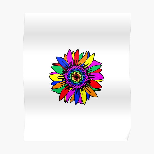"Rainbow Sunflower Pride Design" Poster for Sale by InspiredForever ...