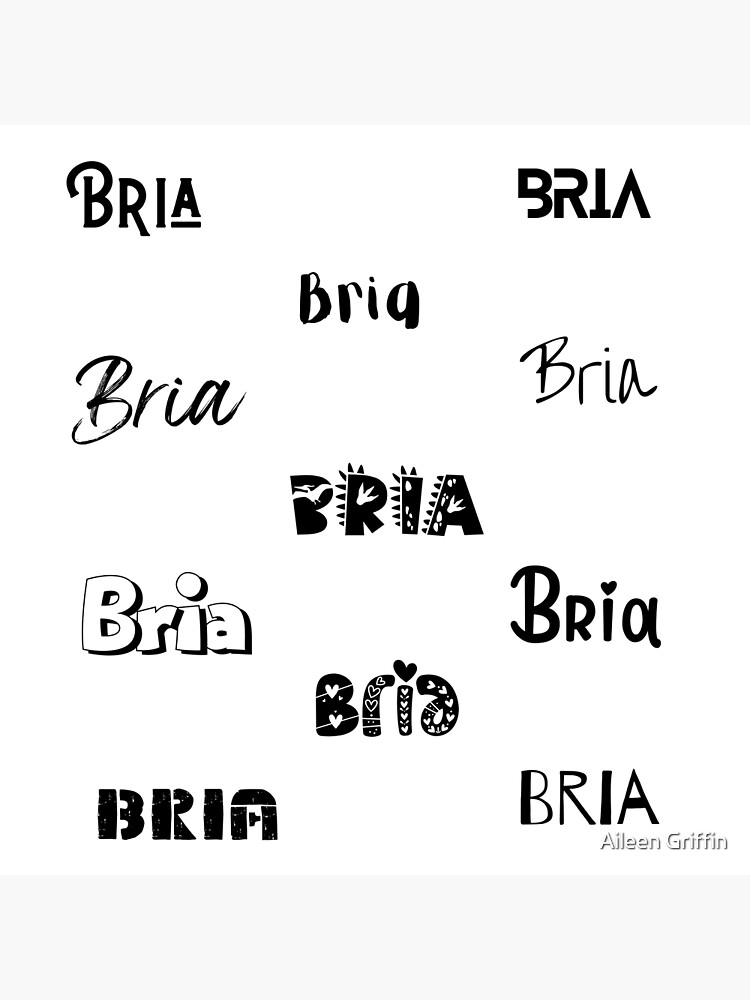 "Bria stickers in 10 different fonts" Poster for Sale by magleen ...